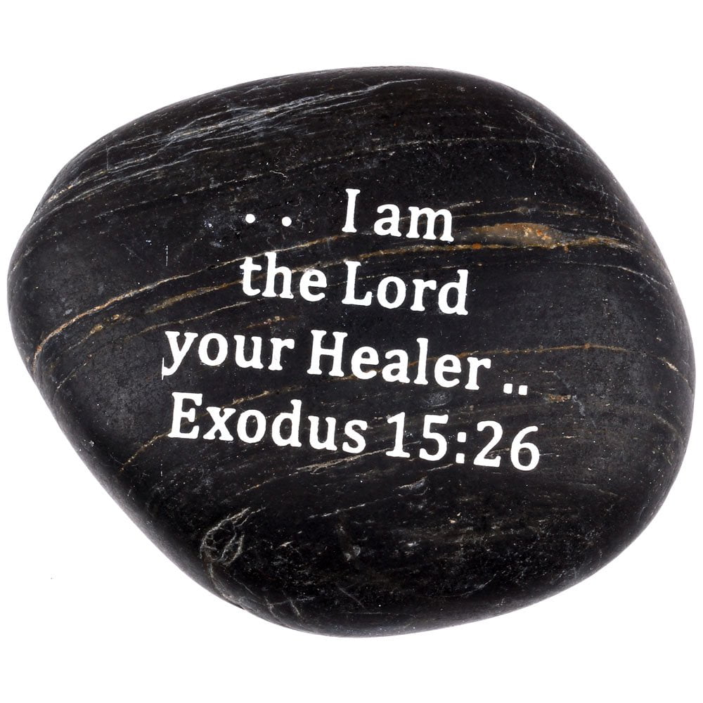 Holy Land Market Engraved Inspirational Scripture Biblical Black Stones ...