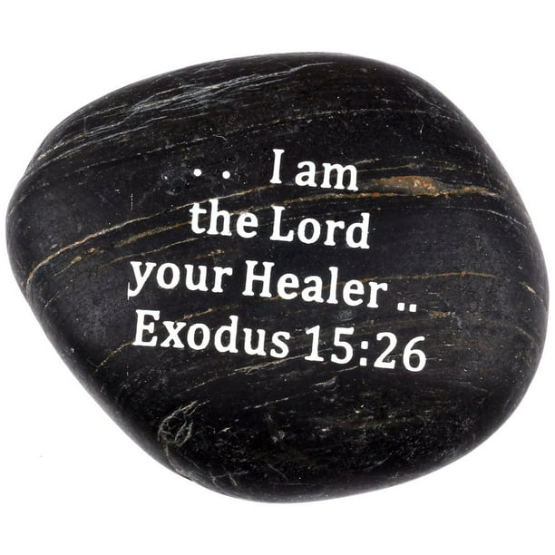 Holy Land Market Engraved Inspirational Scripture Biblical Black Stones ...