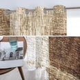 Brown Patchwork Sheer Curtains 39 Inch Long 2 Panels, Modern Abstract ...