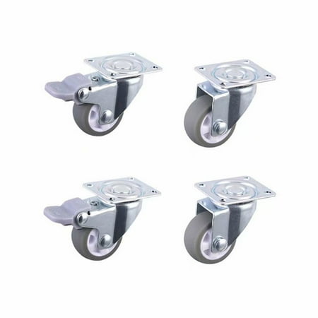 FanShow 2 Inch TPR Swivel Caster Lightweight Flat Movable Wheel Silent ...