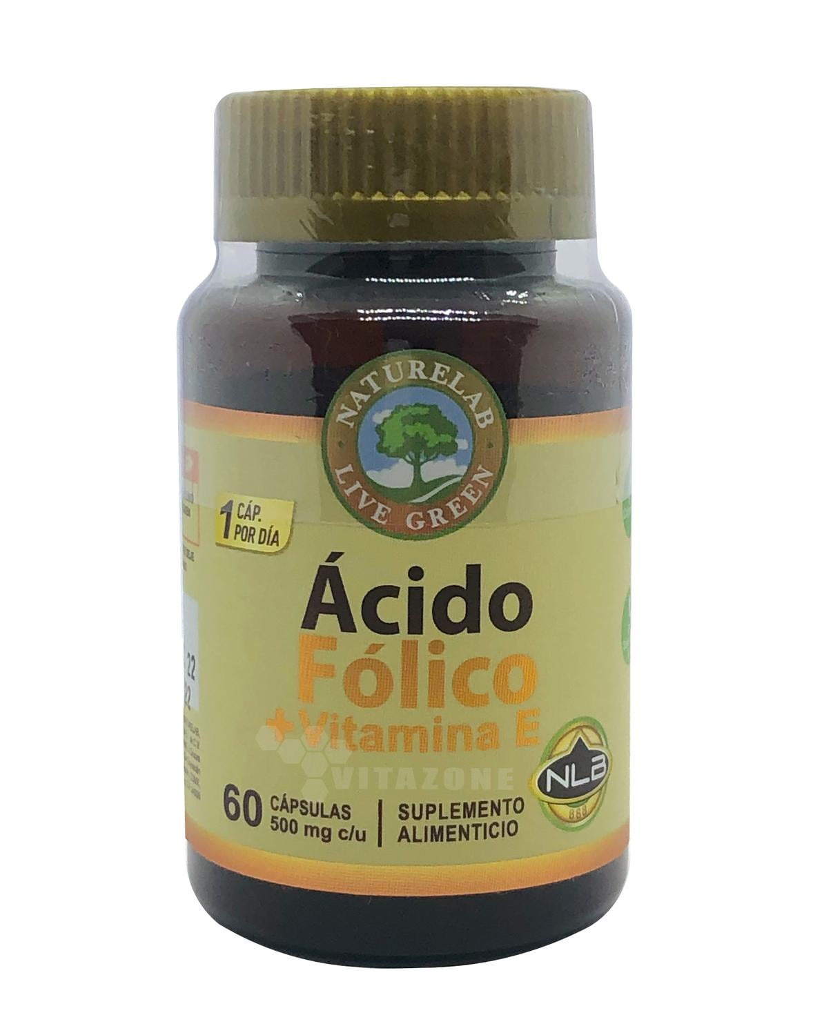 Ã cido FÃ³lico con Vitamina E 60 cÃ¡psulas de 500 mg Naturelab. NatureLab NATLABACIDOFOLICO ...
