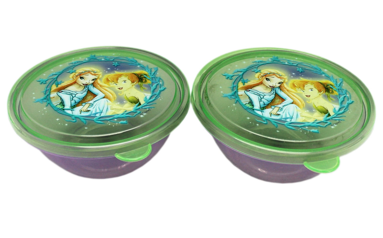 Disney's Tinker Bell Transparent Green and Purple Reusable Storage Bowl ...