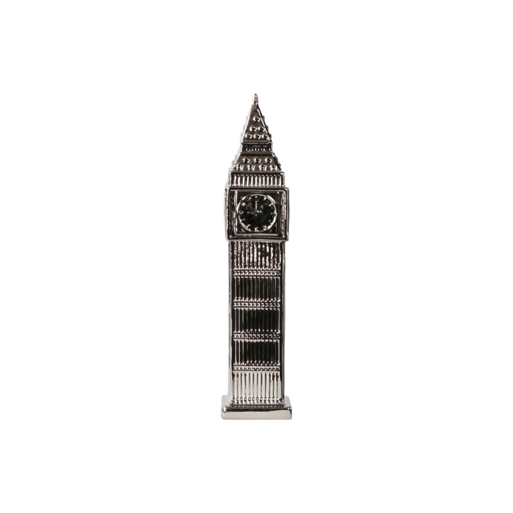 Ceramic The Elizabeth Tower Figurine- Silver- Benzara - Walmart.com