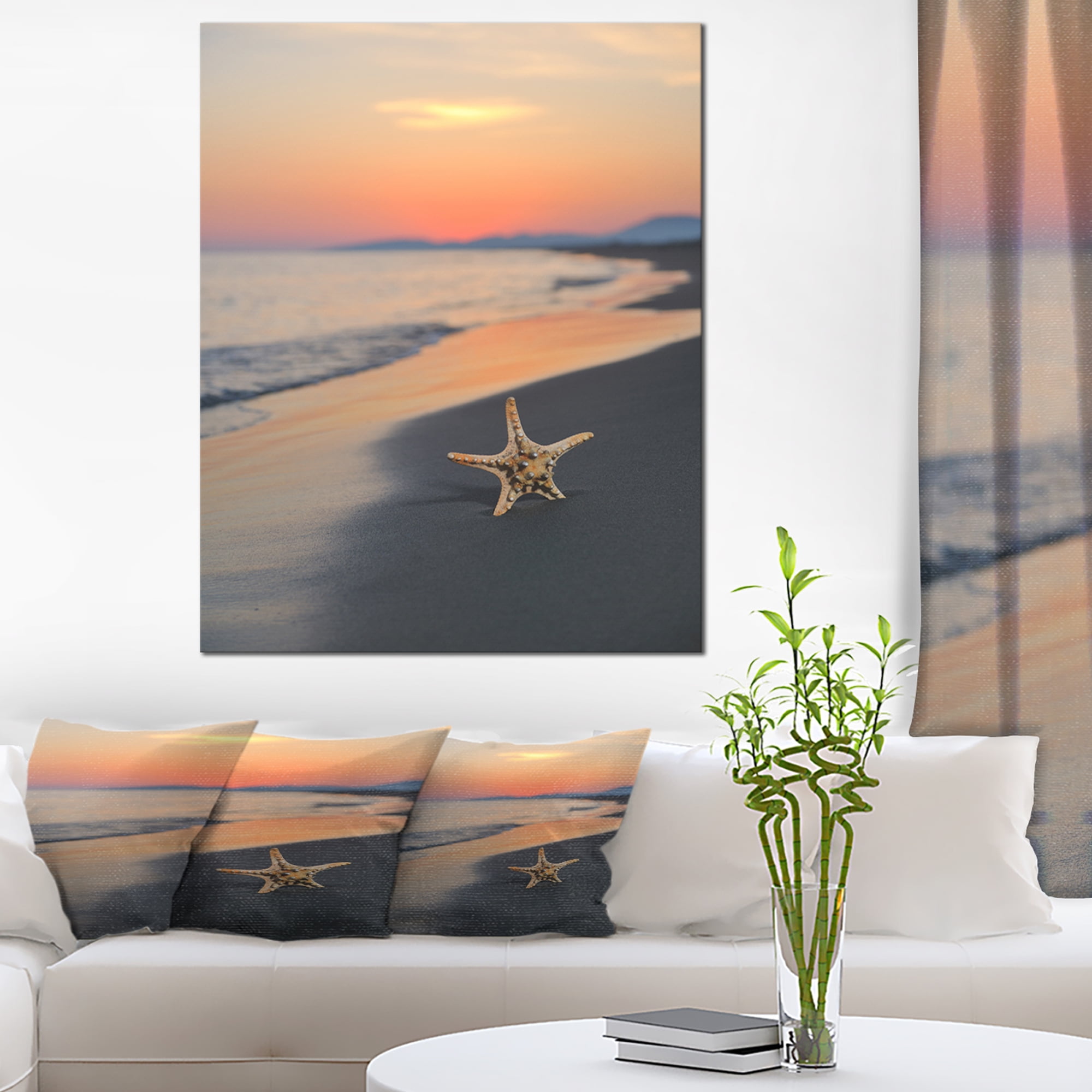 Click here for Designart Design Art - Summer Beach With Starfish... prices