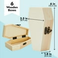 6 Pack of Small Wooden Coffin Boxes for DIY Crafts, Halloween ...