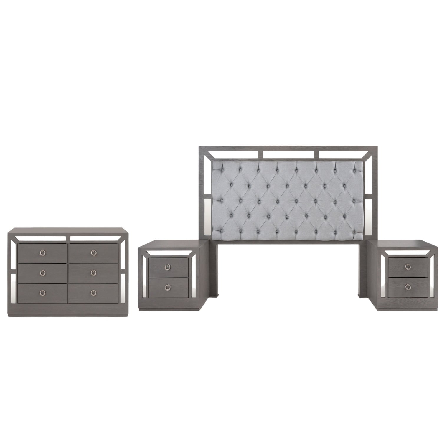 Recamara KS 4 Piezas Emilia Sin Espejo Gris - Kessa Muebles | Bodega ...