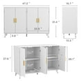 Hommoo Wavy Texture Sideboard Buffet Cabinet with 4 Doors and Removable ...