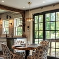 Chandelier kitchen island: Amber glass hanging light fixture with ...