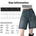 Bermuda Shorts for Women Long Knee Length Jean Shorts Denim Stretchy ...
