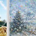 Blue Christmas Tree on Beach Window Privacy Film,Heat Control Sun ...