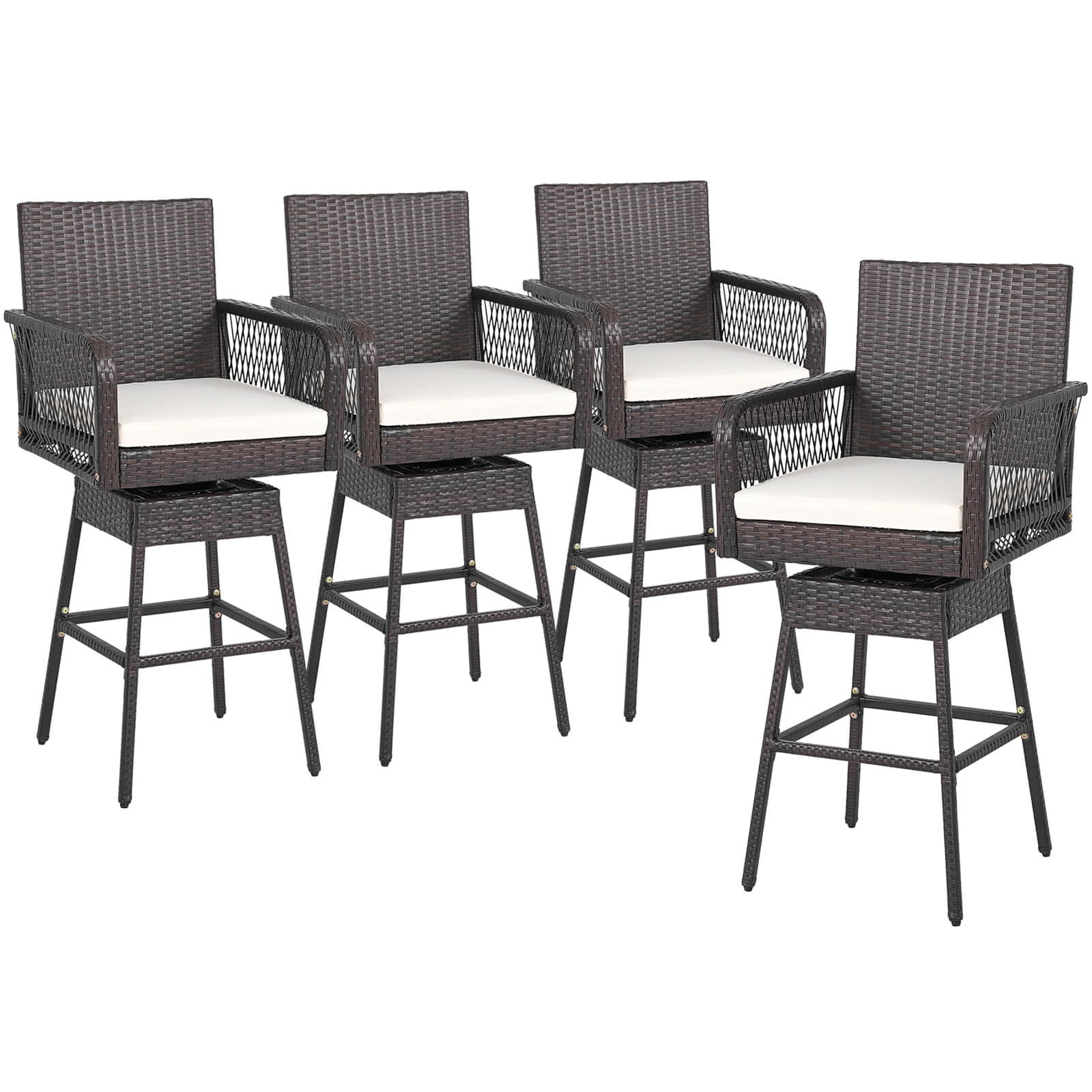 Click here for Costway 4 Pcs 29 Patio 360° Swivel Bar Stool With... prices