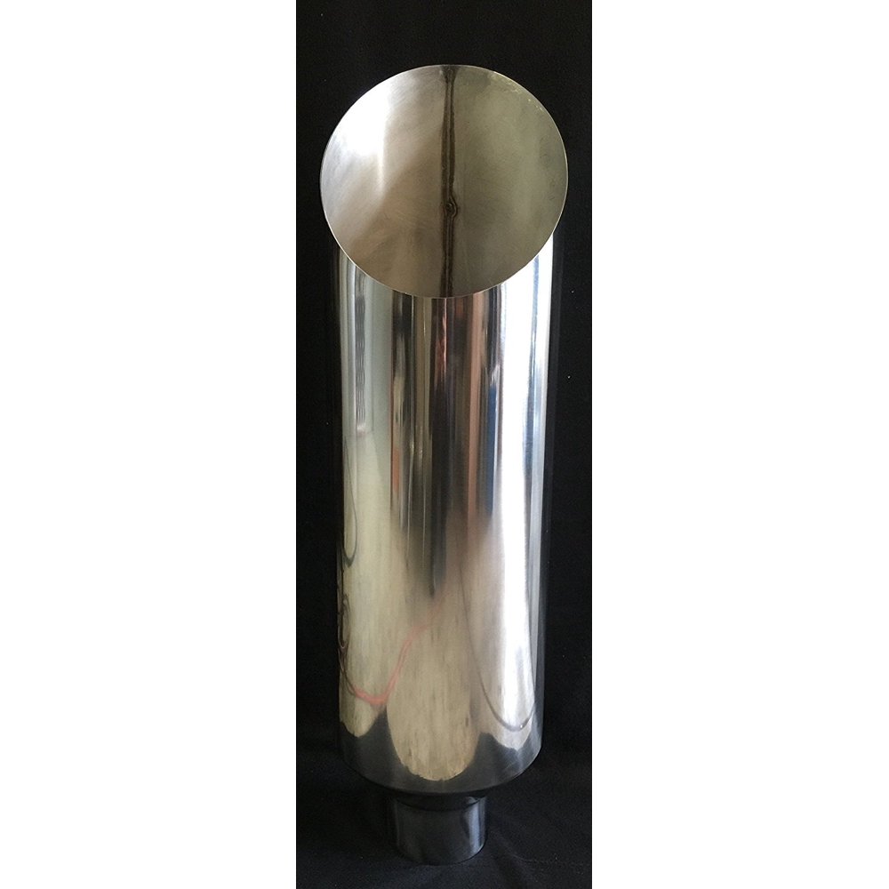4" Inlet x 10" Outlet x 36" Tall Polished Stainless Miter Cut Diesel ...