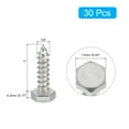 Uxcell Hex Head Lag Screws Bolts, 1/4" x 1" 304 Stainless Steel Partial ...
