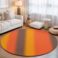 Color Striped Gradient 4FT Round Area Rugs Modern Orange Yellow Brown ...