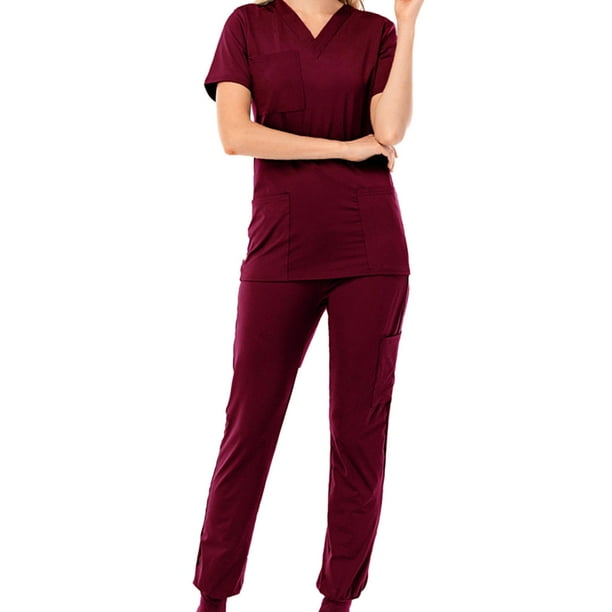 Runquan Nursing Uniforms Scrub Set Nursing Work suits Nurse Top and ...