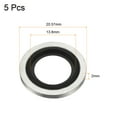 Uxcell G1/4 Carbon Steel Nitrile Rubber Bonded Sealing Washers, 5 Pack ...