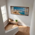 Beach Window Canvas Wall Art - Large Nautical Lighthouse Moon Canvas ...