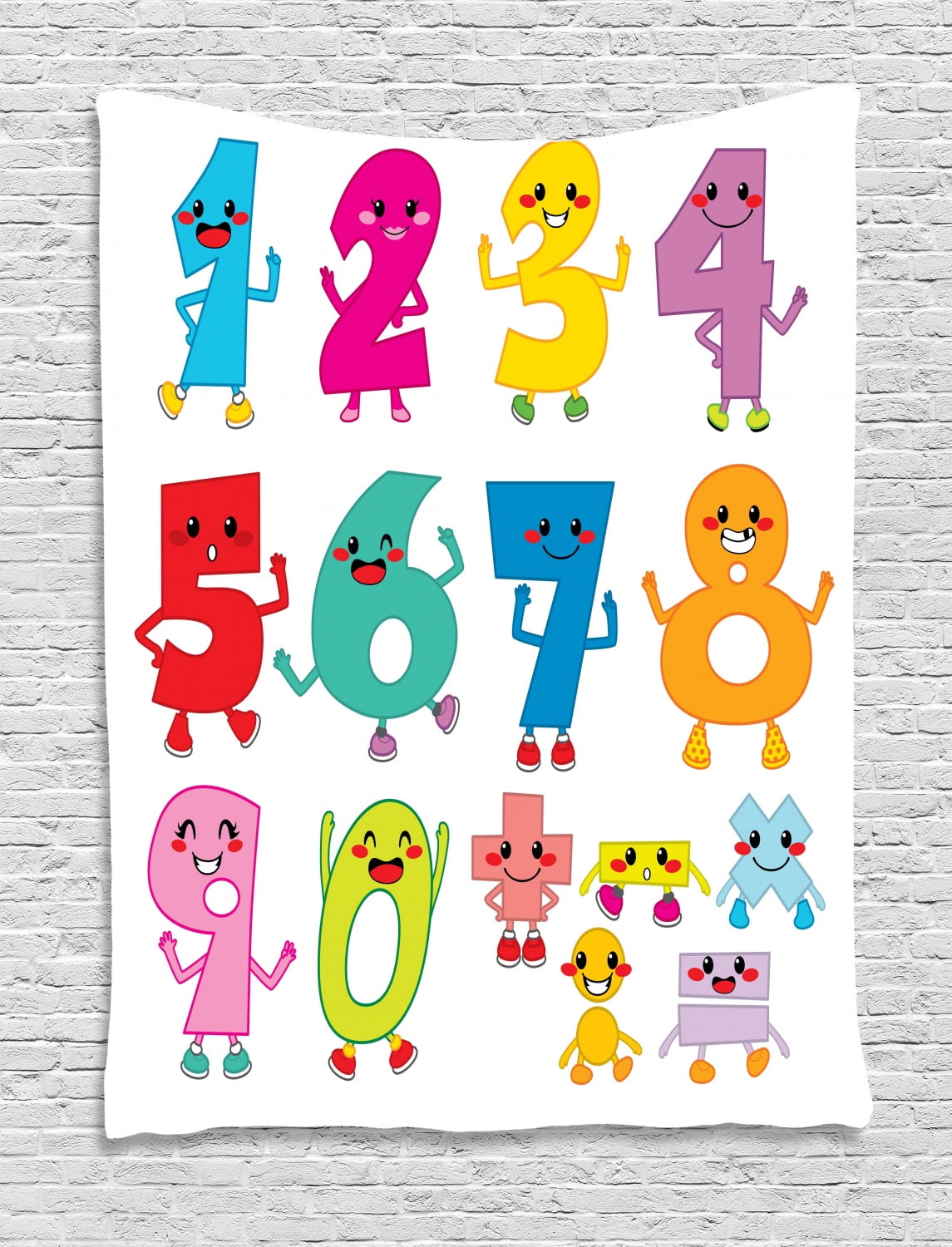 Number Tapestry, Joyful Comic Numerals with Mathematical Characters ...
