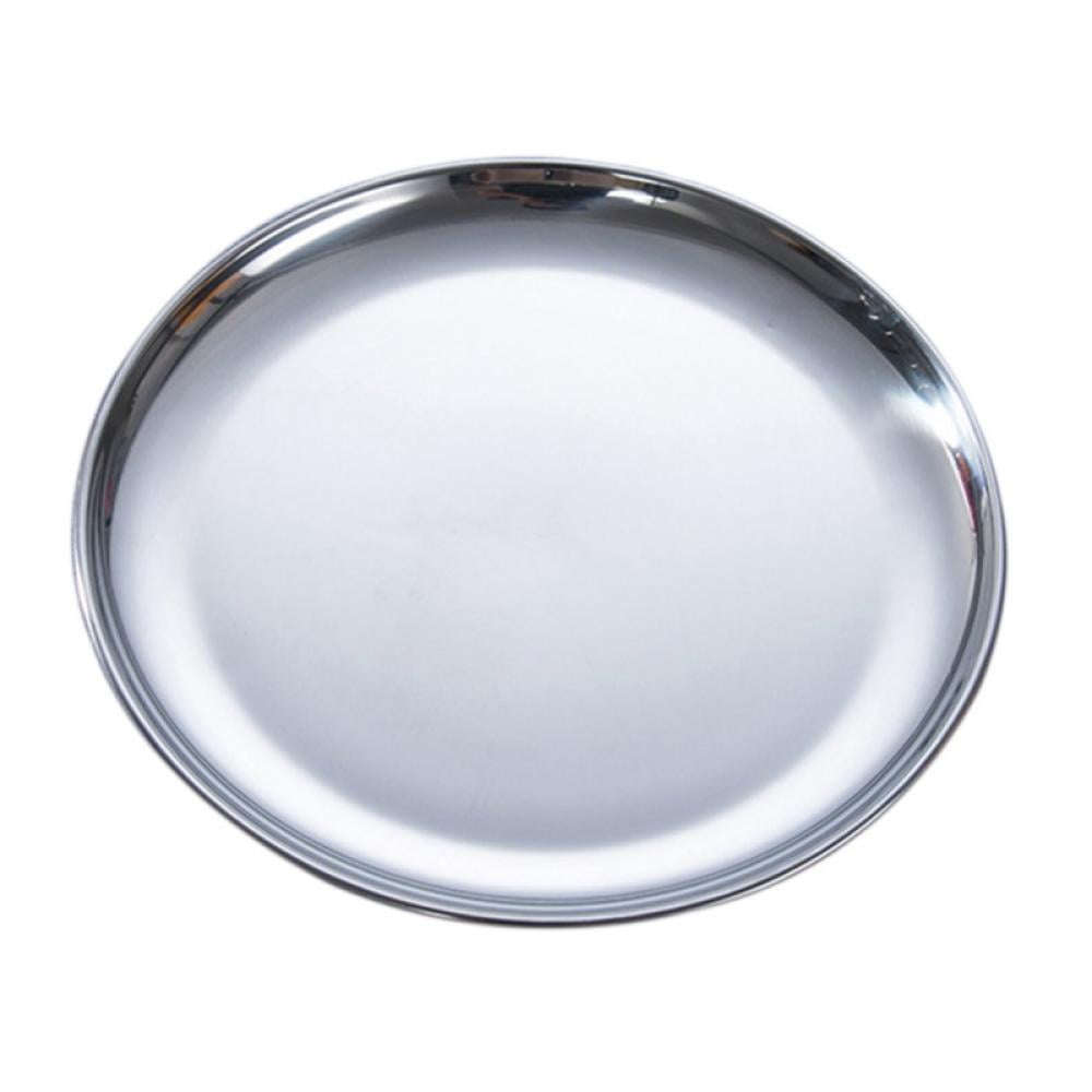 Eleanos Metal Round Tray Stainless Steel Snack Fruit Tray Cosmetics ...