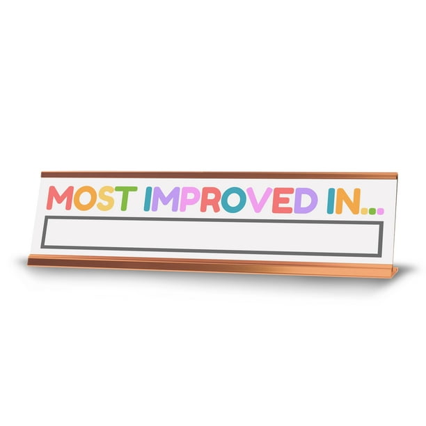 Signs ByLITA Most Improved In ... Award, Gold Frame, Desk Sign (2x8 ...