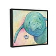 Stupell Industries Smiling Manatee Aquatic Wildlife Fish Rainbow ...