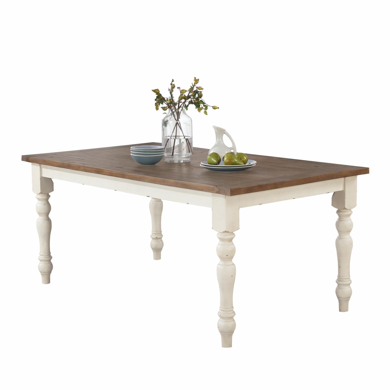 Roundhill Furniture Prato Two-Tone Distressed Dining Table - Walmart.com Roundhill Furniture Prato Two-Tone Distressed Dining Table - Walmart.com