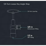 Quarter-Turn, Angle Loose Key Valve, 1/2 SWT x 3/8" OD Comp - Walmart.com