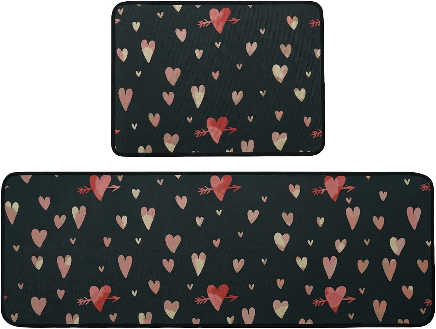 Fuoxowk Valentines Day Kitchen Rug Set,Happy Valentine''s Day Heart ...