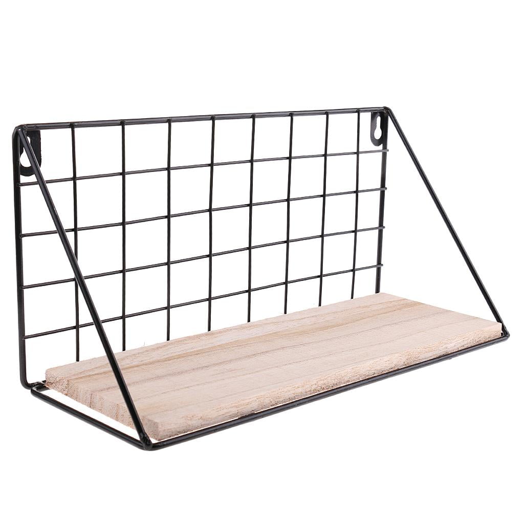 Wall Mount Shelf Bracket, Wire Metal Hanging rack Display & Storage ...