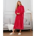 Richie House Women's Full Length Lightweight Bathrobes, Zip Up Fleece ...