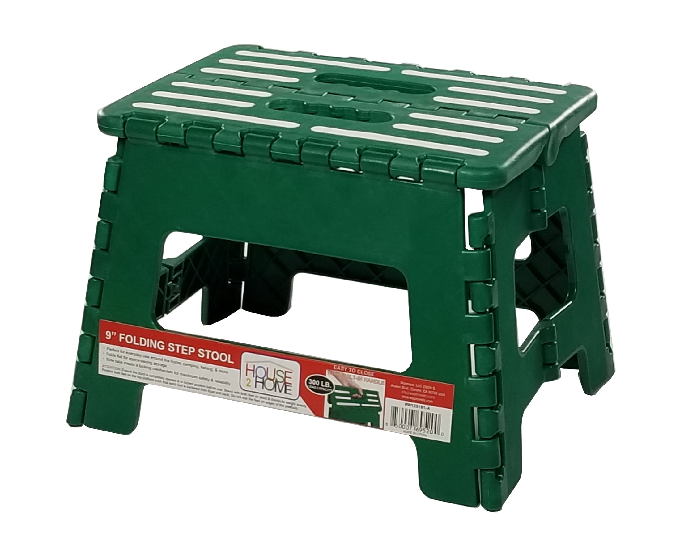 House 2 Home 9" Plastic 1 Step Folding Step Stool, Aegean Color ...