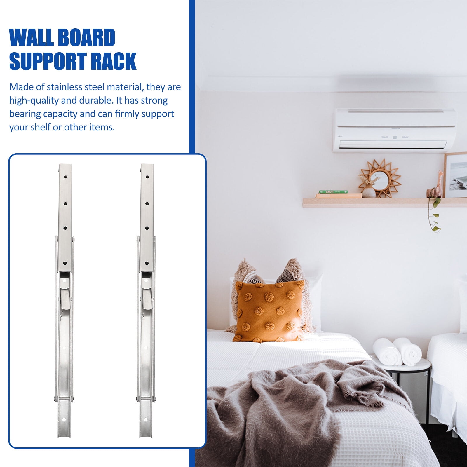 2pcs Stainless Steel Collapsible Brackets Folding Shelf Brackets ...