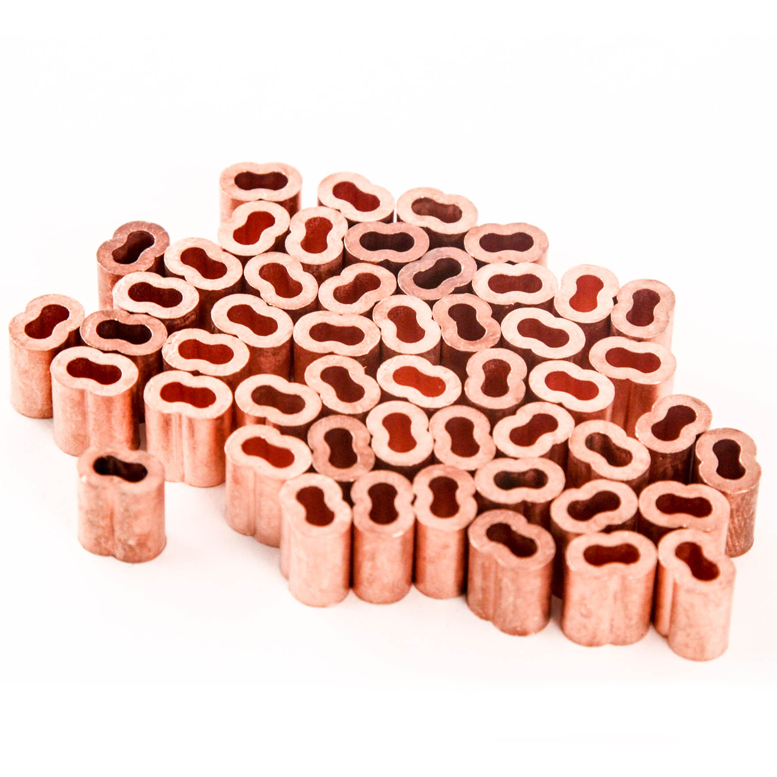 Red Hound Auto 50 Ferrules Only Copper Swage Cable Wire Snare Double ...