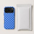 Blue Polka Dot Tough Case Compatible with Apple iPhone Models, Dual ...