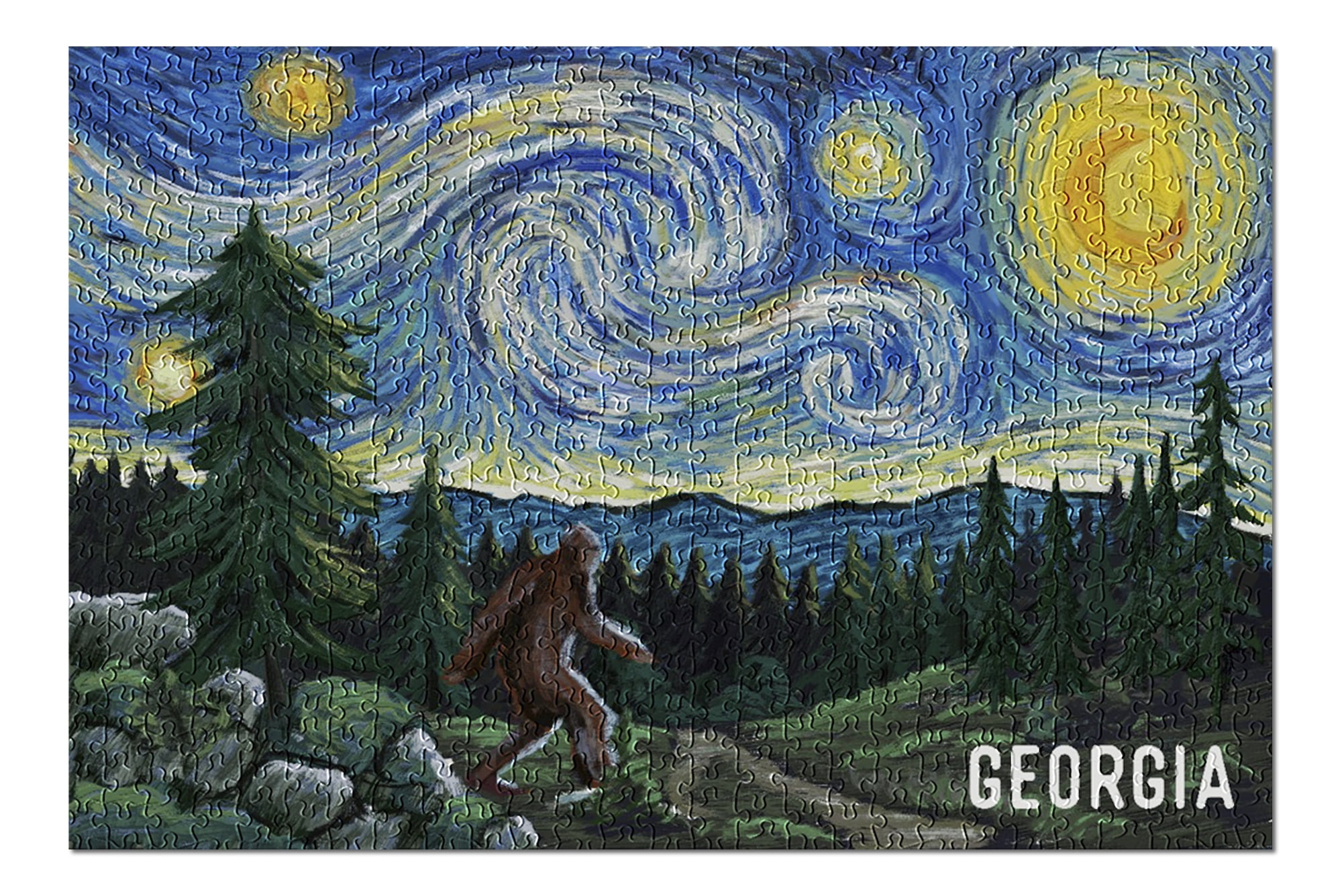 Georgia, Van Gogh Starry Night, Bigfoot (19x27 inches, Premium 500 ...