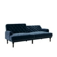 DHP Ruby Upholstered Futon, Convertible Sofa Bed & Couch, Blue Velvet ...