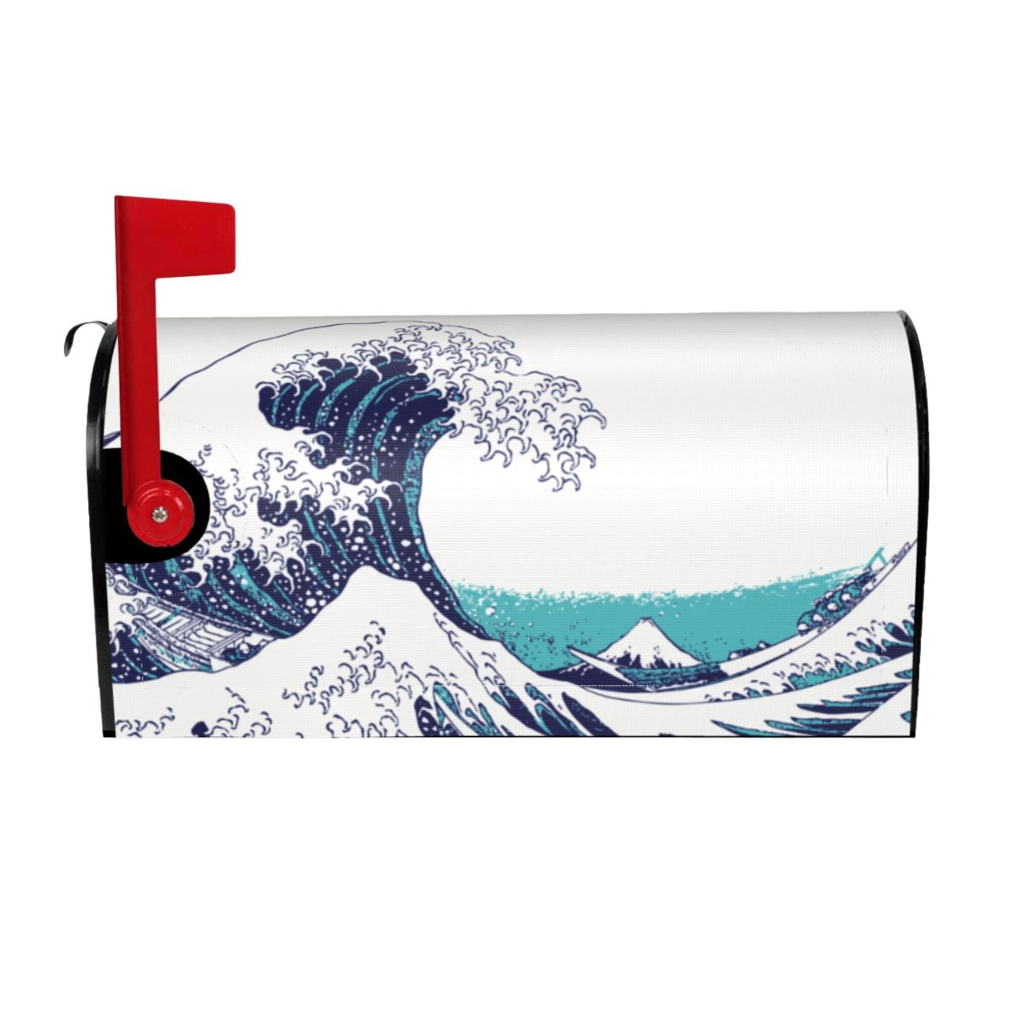 TEQUAN Ocean Splash Wavy Magnetic Mailbox Cover, Mailbox Wraps Standard ...
