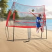 Portable & Adjustable PowerNet Volleyball Four Square Net for Game ...