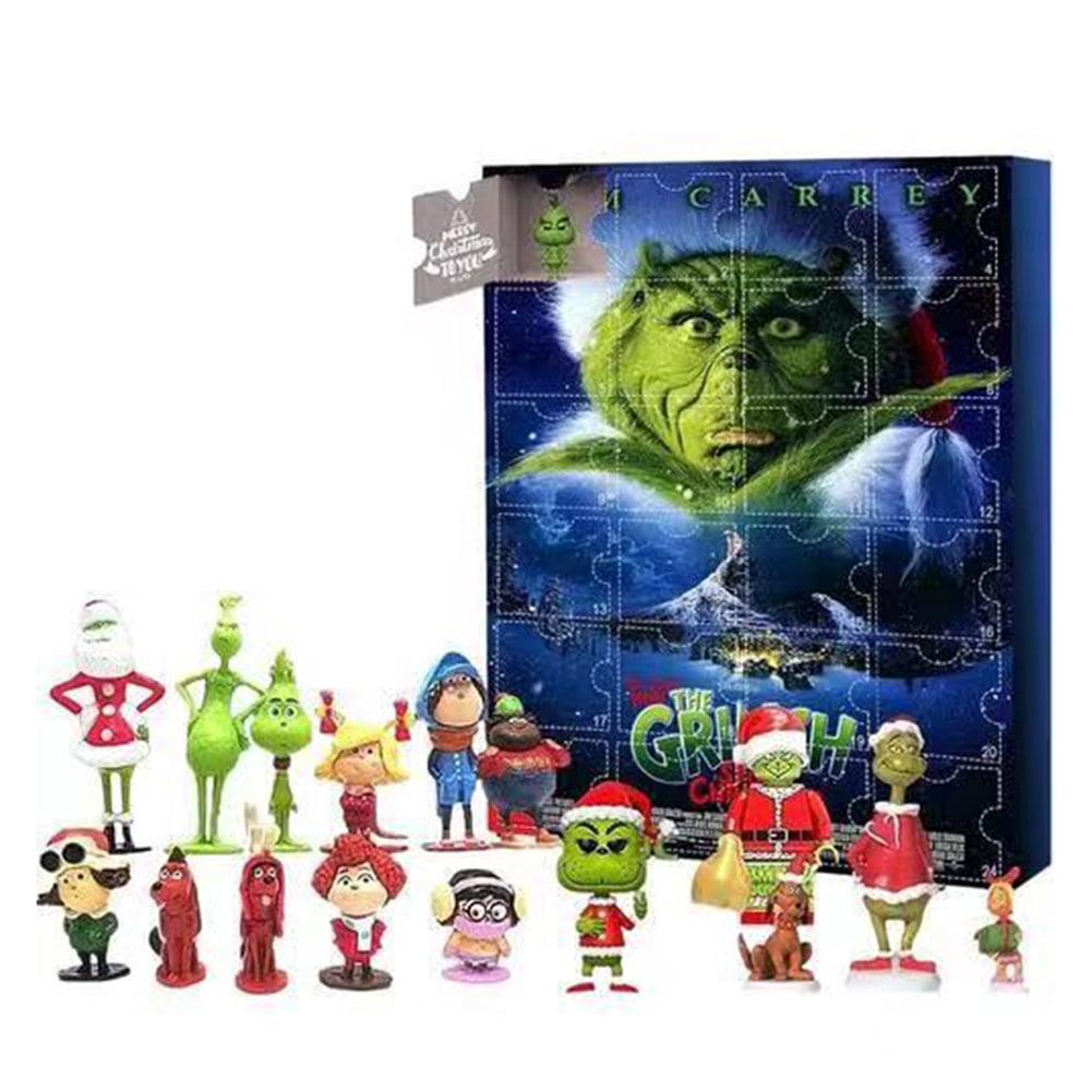24 Days Cute Cartoon Elf Figures Doll Calendar Blindbox Grinch Panic ...