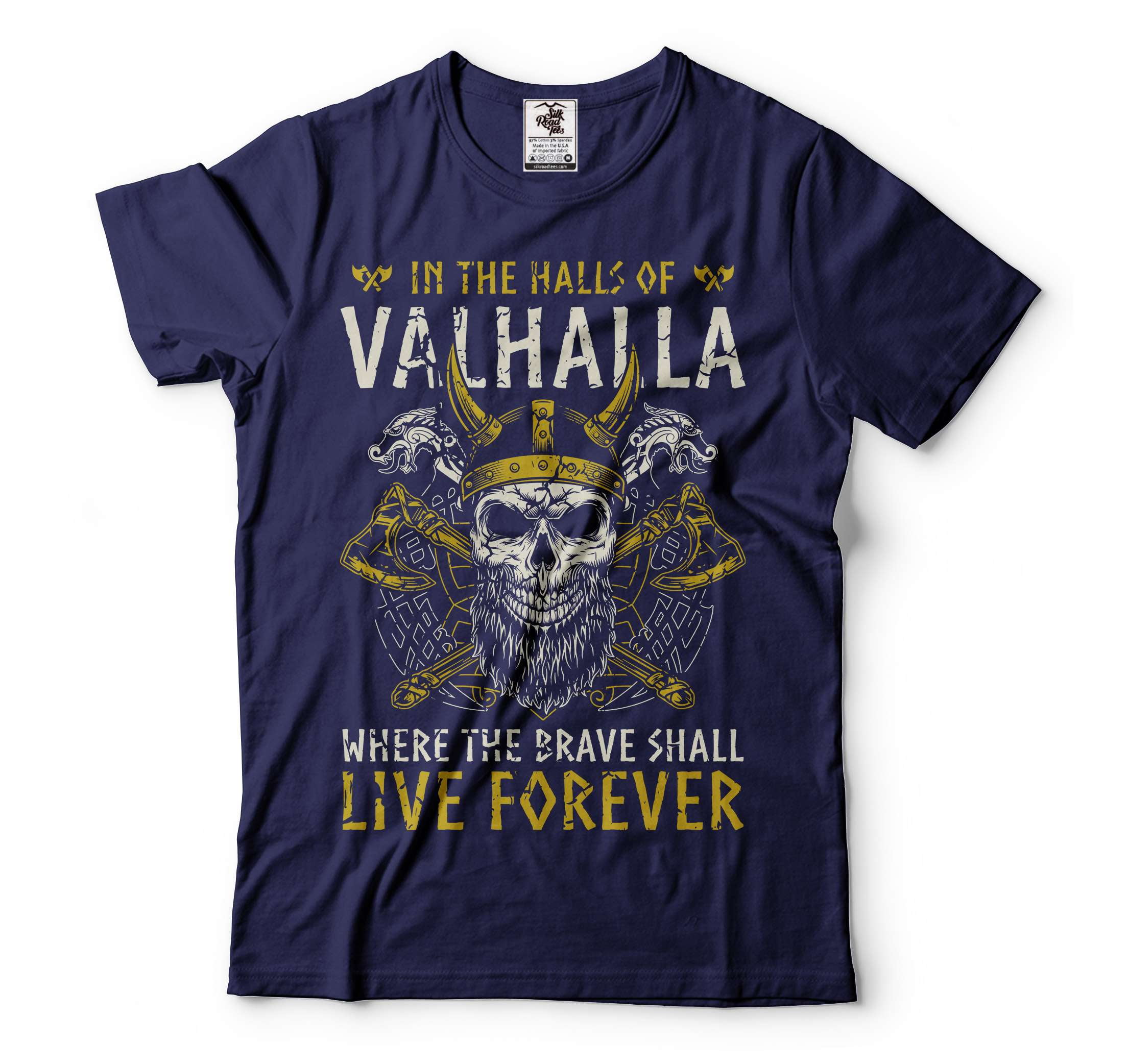 Mens In The Halls Of Valhalla T-Shirt Viking Shirts Viking Warrior Gift ...
