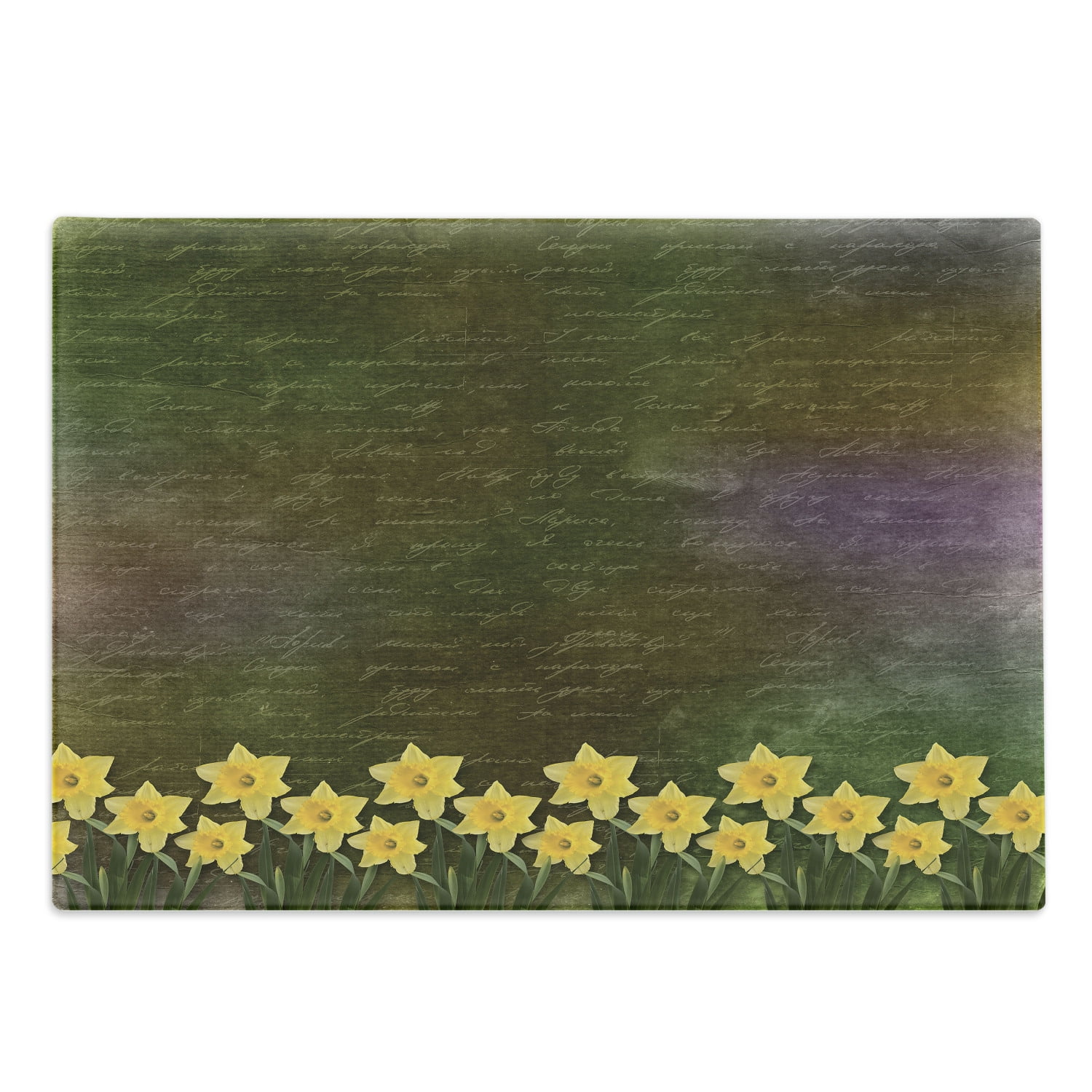 Daffodil Cutting Board, Bunch of Potted Daffodils Under Calligraphy ...