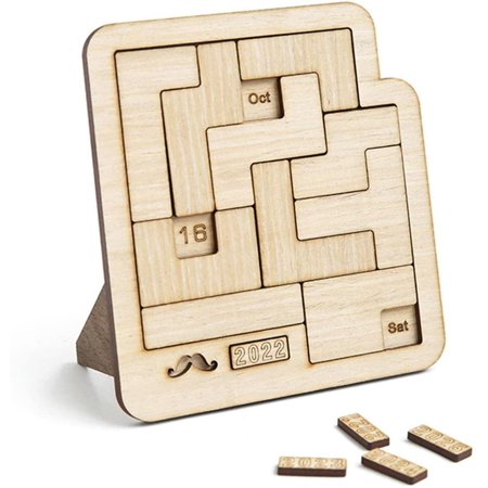 Wooden Calendar Puzzle Toy - A Puzzle A Day Calendar - Difficult ...