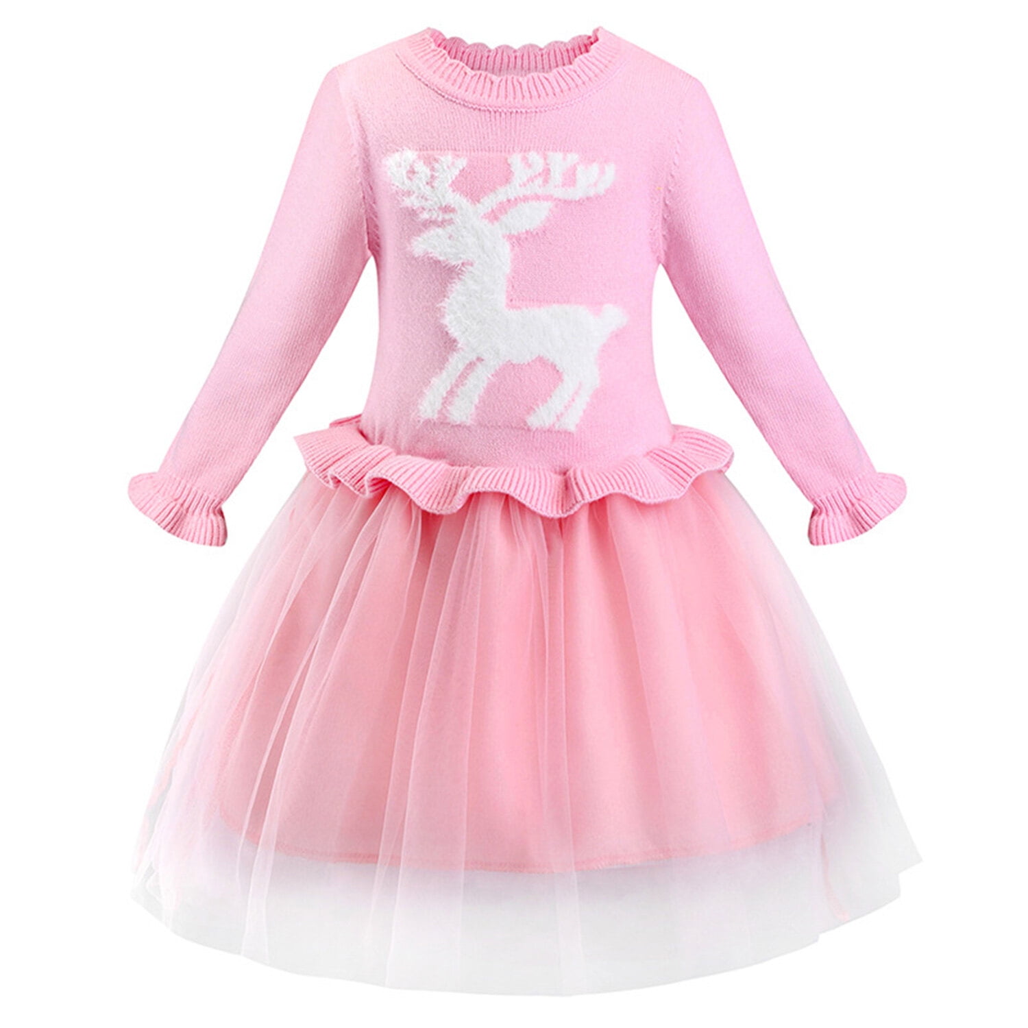 Click here for Kawell Girls Christmas Dress Sweater Dress Tutu Lo... prices