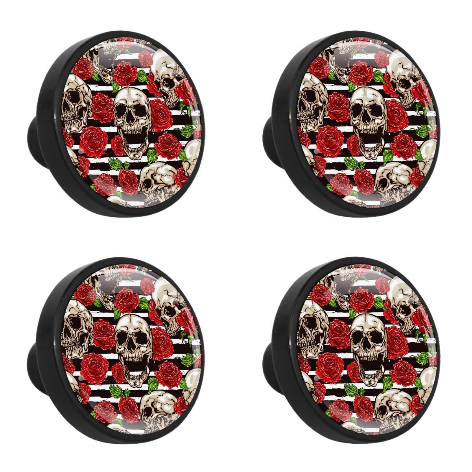 4 Pcs Skull Knobs for Kitchen Cabinet Cupboard Dresser Bookcase Drawer ...