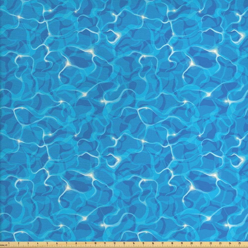 Aqua Fabric by The Yard, Realistic Vivid Illustration of Water Texture ...