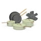Beautiful 12pc Ceramic Non-Stick Cookware Set, Sage Green by Drew ...