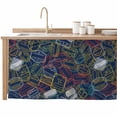 Abstract Art Cabinet Curtains 28" W x 51" L Postmarks Travelling Red ...