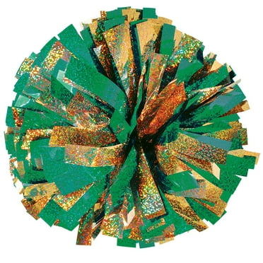 Chassé Metallic Cheerleading Poms - Shiny Metallic Cheer Pom with Baton ...