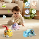Toy Cars for Toddlers Age 1,Baby Rattle Car Toy,3 Pieces Soft Rubber ...