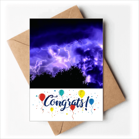 Purple Thunder Night Sky Art Deco Fashion Wedding Cards Congratulations ...
